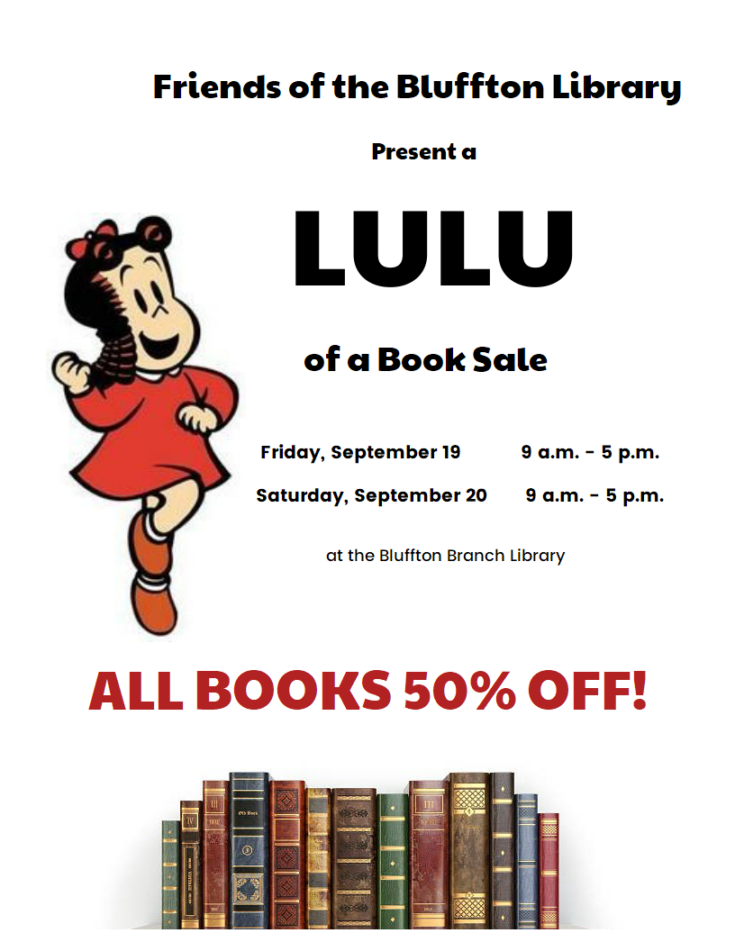 Fall Book Sale at the Bluffton Library! ~ Sept 19 & 20 | Friends of the ...
